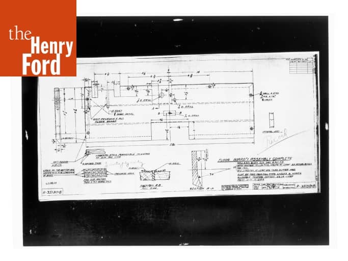 Drawing, "Floor Board #1 Assembly Complete," Ford Model A, June 6, 1930 ...