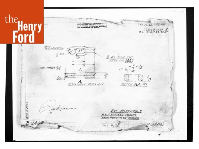 Drawing, "Eye - Adjustable," Finish Size, Ford Automobile, February 24 ...