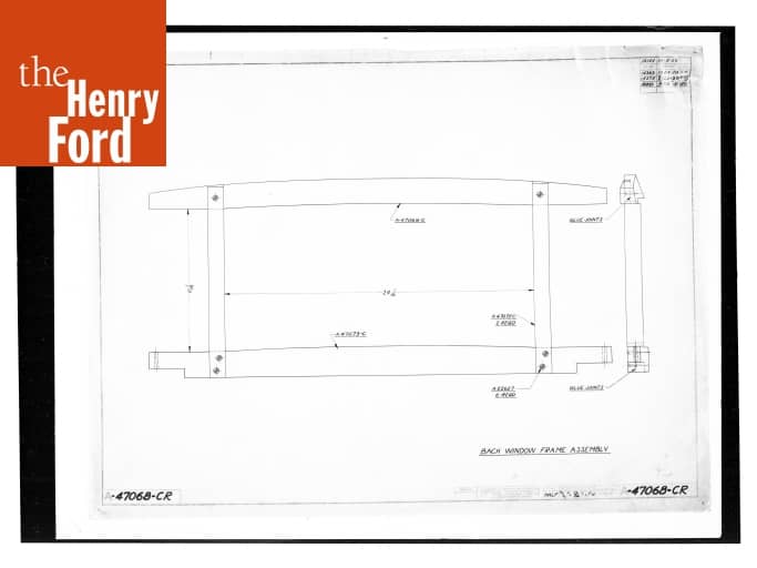 Drawing, "Back Window Frame Assembly," Ford Model A, May 20, 1931 - The ...