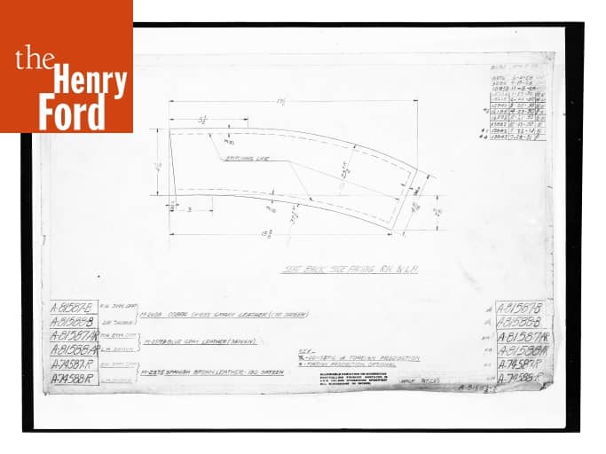 Drawing, "Seat Back Side Facing R.H. & L.H.," Ford Model A, July 28 ...