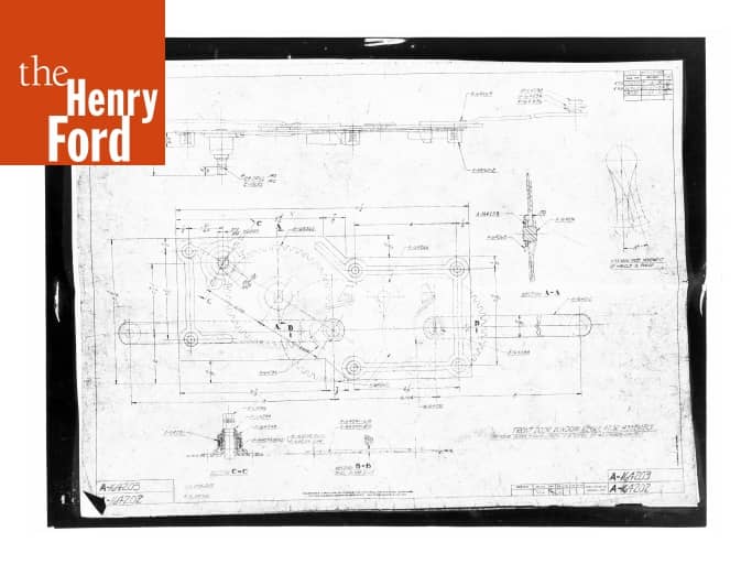 Drawing, "Front Door Window Regulator Assembly," Ford Model A, November ...