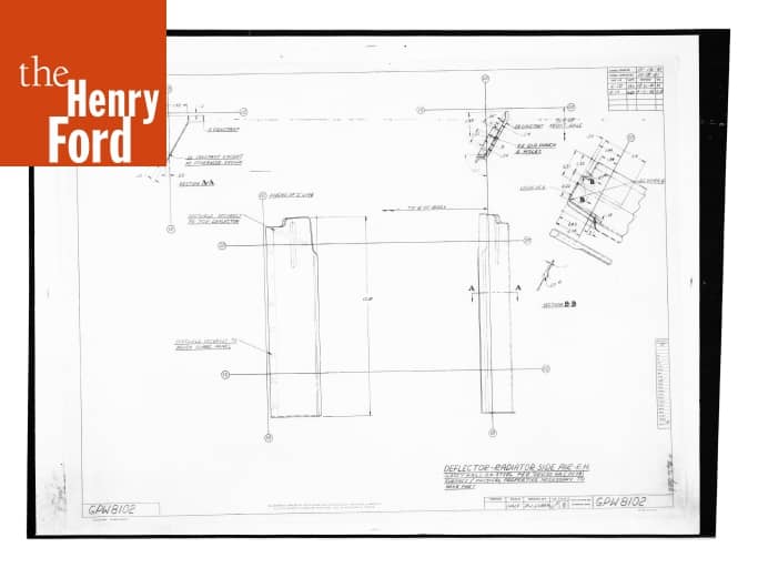 Drawing, "Deflector - Radiator Side Air - R.H.," Ford GPW, January 21 ...