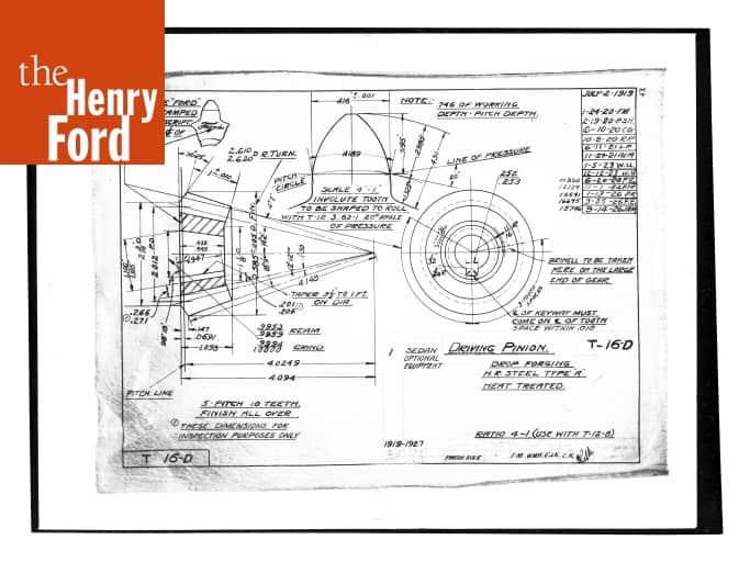 Drawing, "Driving Pinion," Finish Size, Ford Model T, September 14 ...