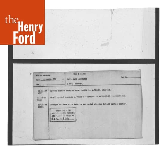 Engineering Release Notes, Tail Gate Assembly, Ford Model A, 1927-1928 ...