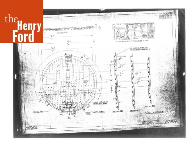 Drawing, "Head Lamp Lens," Ford Model A, June 27, 1930 - The Henry Ford