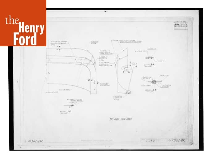 Drawing, "Top Dust Hood Assy.," Ford Model A, June 29, 1931 - The Henry ...