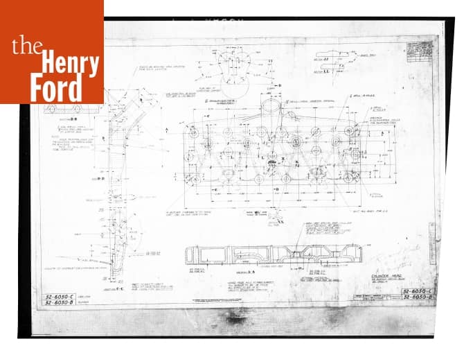 Drawing, "Cylinder Head," Ford Automobile, February 8, 1940 - The Henry ...