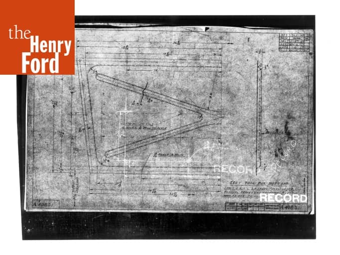 Drawing, "Seat Tool Box Bottom," Ford Model A, October 31, 1927 - The ...