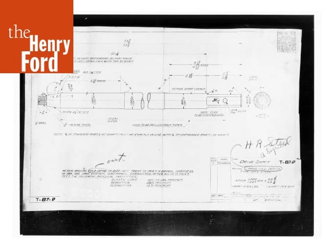 Drawing, "Drive Shaft," Ford Model T, October 20, 1920 - The Henry Ford