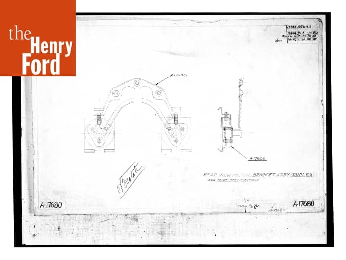 Drawing, "Rear View Mirror Bracket Assy. (Duplex)," Ford Model A ...