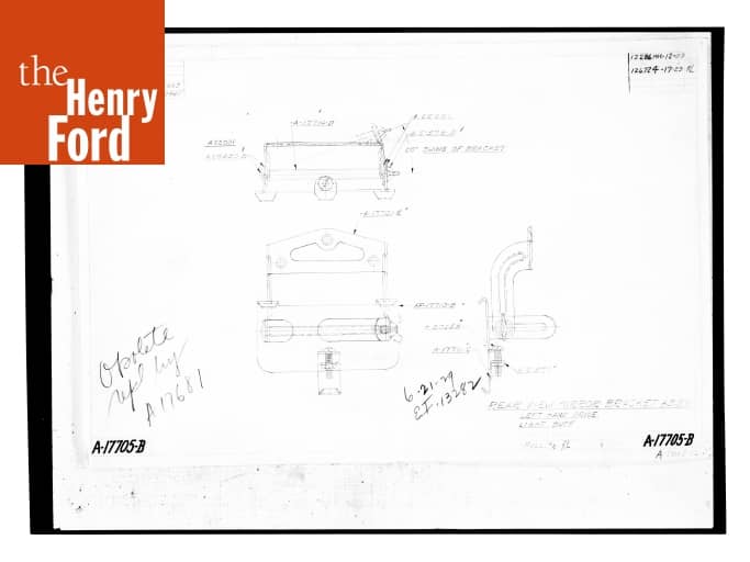 Drawing, "Rear View Mirror Bracket Assy," Ford Model A, April 17, 1929 ...