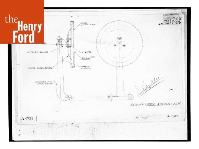 Drawing, "Rear View Mirror & Bracket Assy," Ford Model A, January 9 ...