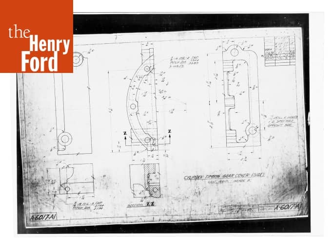 Drawing, "Cylinder Timing Gear Cover (Side)," Ford Model A, January 21 ...