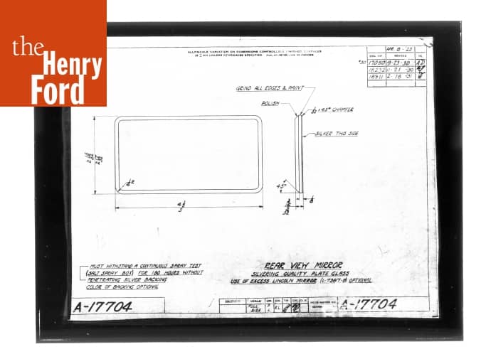 Drawing, "Rear View Mirror," Ford Model A, February 18, 1931 - The ...