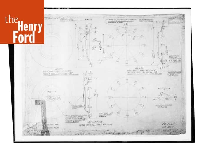 Drawing, "Wire Wheel Hub Cap Assy," Ford Model AA Truck, March 20, 1931 ...