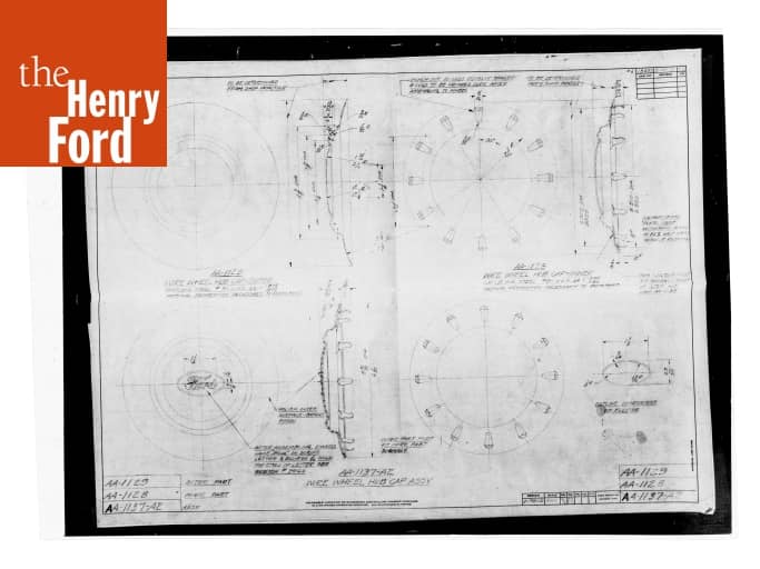 Drawing, "Wire Wheel Hub Cap Assy," Ford Model AA Truck, March 20, 1931 ...