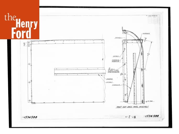 Drawing, "Front Seat Back Panel Assembly," Ford Model A, January 29 ...
