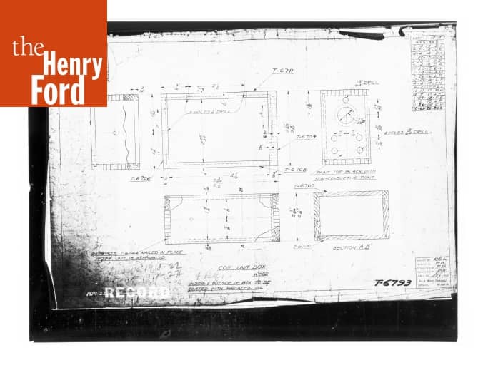 Drawing, "Coil Unit Box," Ford Model T, October 25, 1920 - The Henry Ford