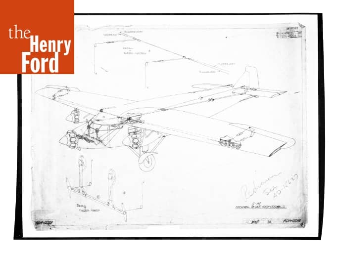 Drawing, Controls, Ford Tri-Motor Airplanes (4-AT and 5-AT), July 16 ...