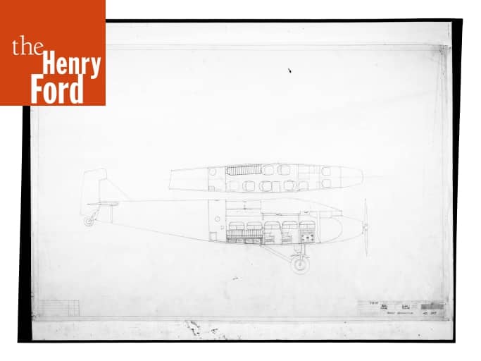 Cutaway Drawing of Ford Tri-Motor Airplane 4-AT-49, November 3, 1928 ...