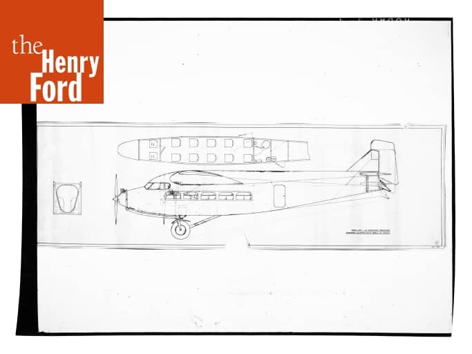 Drawing, "Model 4-AT - 10 Passenger Transport," Ford Tri-Motor, June 28 ...
