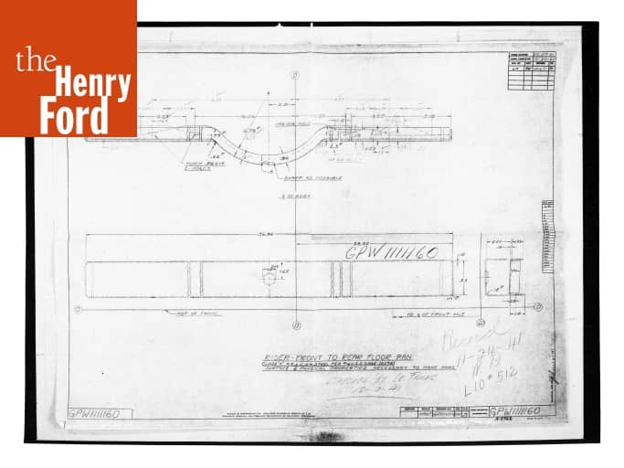 Drawing, "Riser - Front to Rear Floor Pan," Ford GPW, November 12, 1941 ...