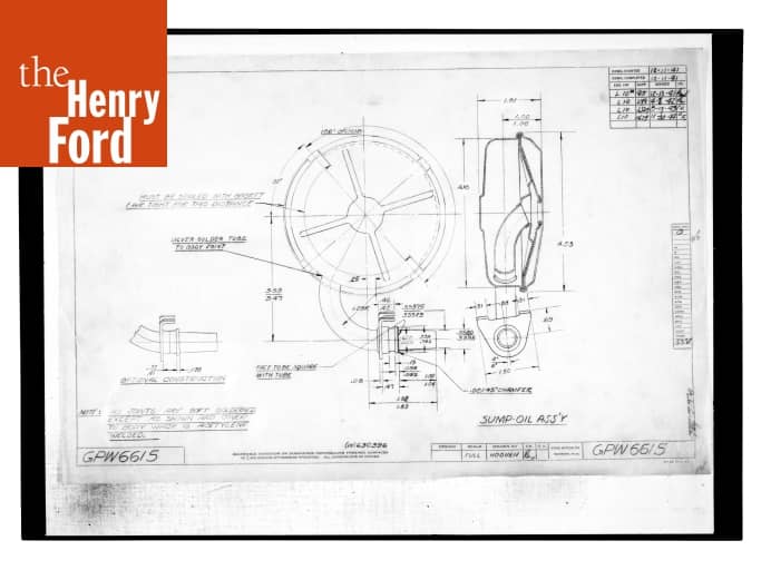 Drawing, "Sump - Oil Ass'y," Ford GPW, November 30, 1944 - The Henry Ford