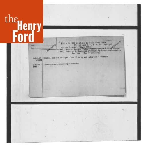 Engineering Release Notes, Mirror Bracket Hinge Bolt, Ford Model A ...