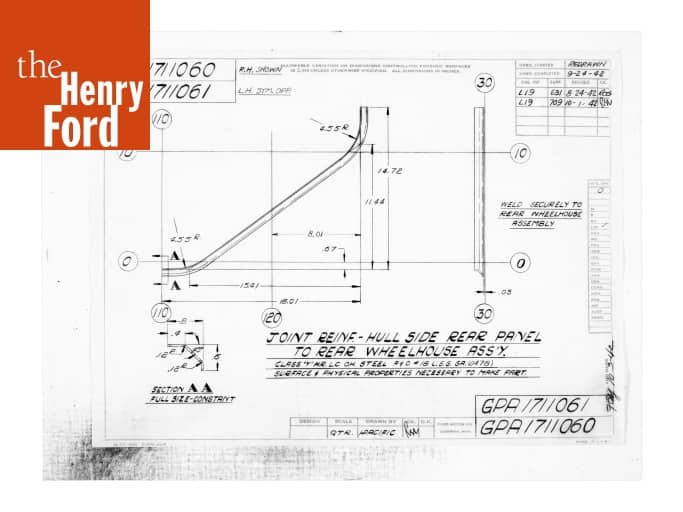 Drawing, "Joint Reinf. - Hull Side Rear Panel to Rear Wheelhouse Ass'y ...