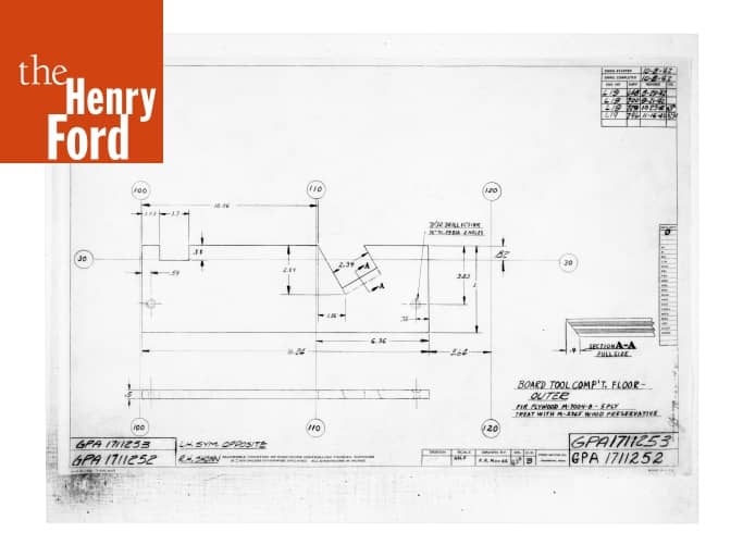 Drawing, "Board - Tool Comp't. Floor - Outer," Ford GPA, November 16 ...