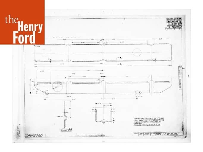Drawing, "Tank - Radiator - Bottom," Ford GPW, March 17, 1944 - The ...