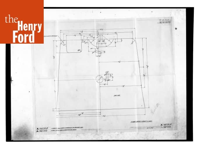 Drawing, "Floor Carpet - Front (LHD)," Ford Model A, December 24, 1930 ...