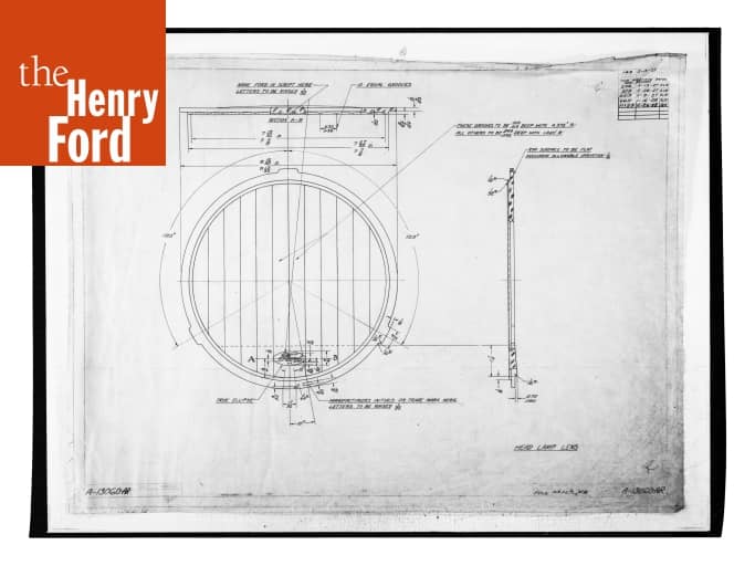 Drawing, "Head Lamp Lens," Ford Model A, December 26, 1928 - The Henry Ford