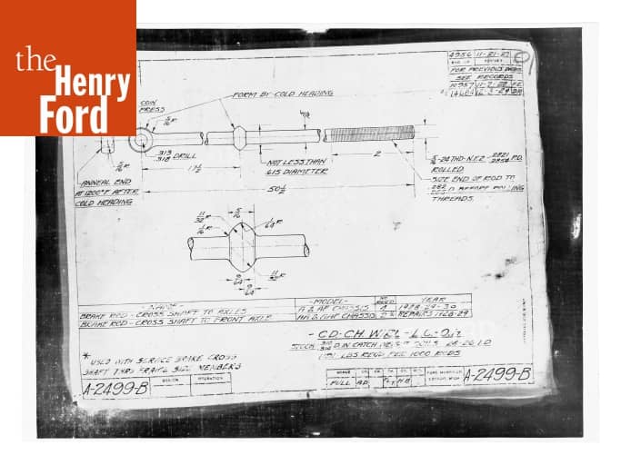 Drawing, Brake Rod, Ford Model A, December 3, 1929 - The Henry Ford