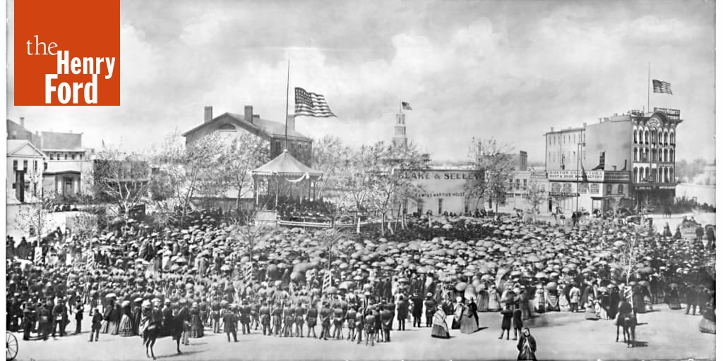 Crowd Mourning Abraham Lincoln's Death, Detroit, Michigan, 1865 - The ...