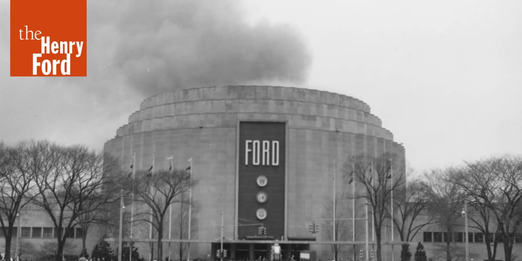 Ford Rotunda Building on Fire, Dearborn, Michigan, November 9, 1962 ...