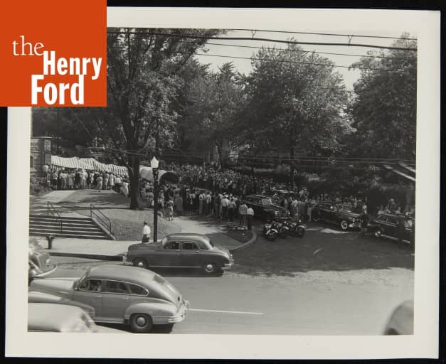 Crowds outside Church during Wedding of Martha Firestone and William ...