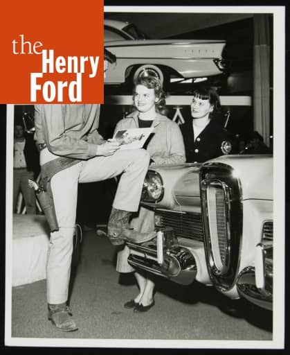 Robert Horton Signing Autographs while Leaning on a 1958 Edsel ...