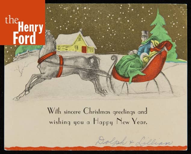 Christmas Card from 1925-1935, "With sincere Christmas greetings and ...