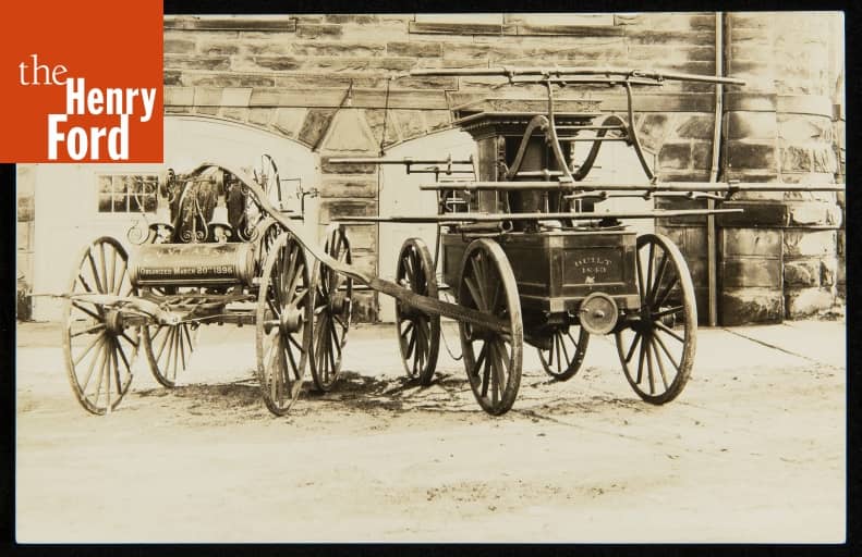 1843 Fire Engine and 1830-1880 Fire Hose Carriage, Photographed circa ...