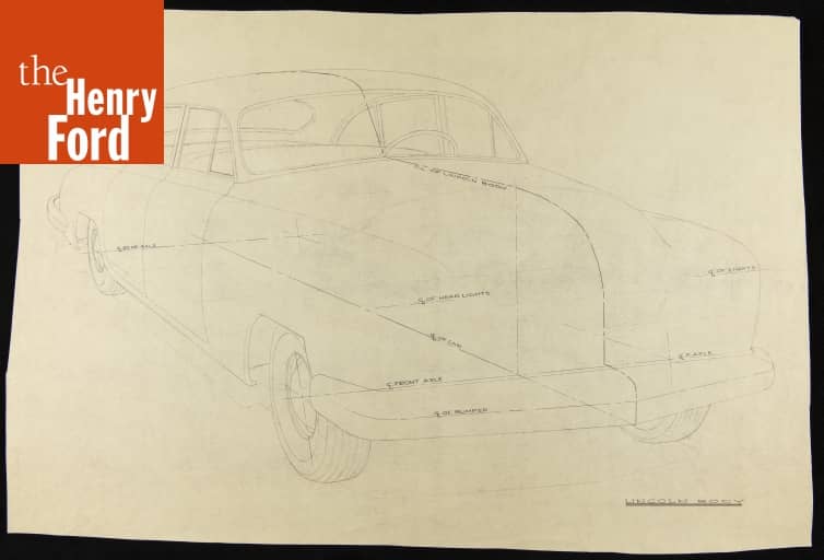 Design drawing, circa 1950 Lincoln Centerline - The Henry Ford