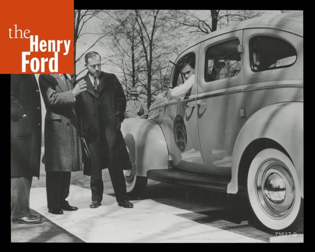 Edsel Ford and Others Observing a Car with the Ford Good Drivers League ...