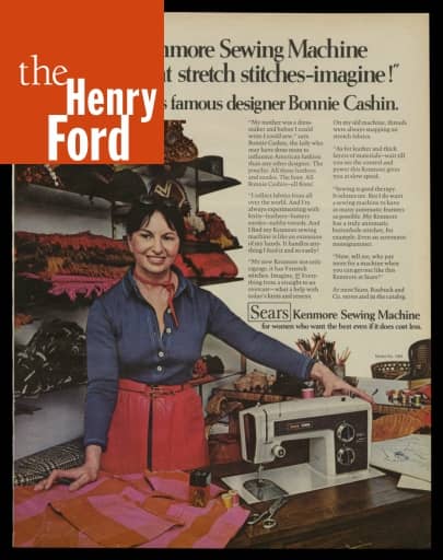 Advertisement for Kenmore Sewing Machines Featuring Designer Bonnie ...