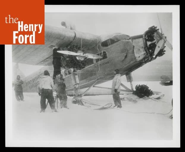 Mechanics Working on the Ford Tri-Motor Airplane "Floyd Bennett," Flown ...