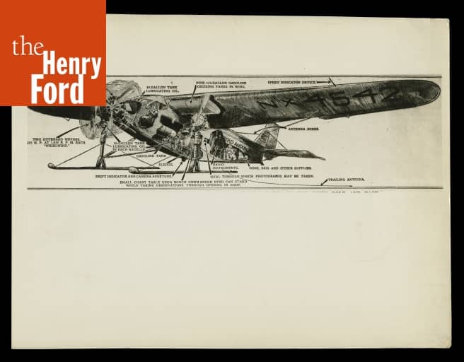 Diagram of Ford Tri-Motor Airplane "Floyd Bennett" Flown by Richard E ...