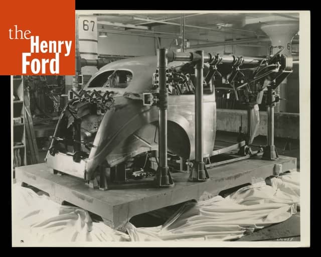 1937 Ford Tudor in Body Buck at Ford Motor Company Rouge Plant ...