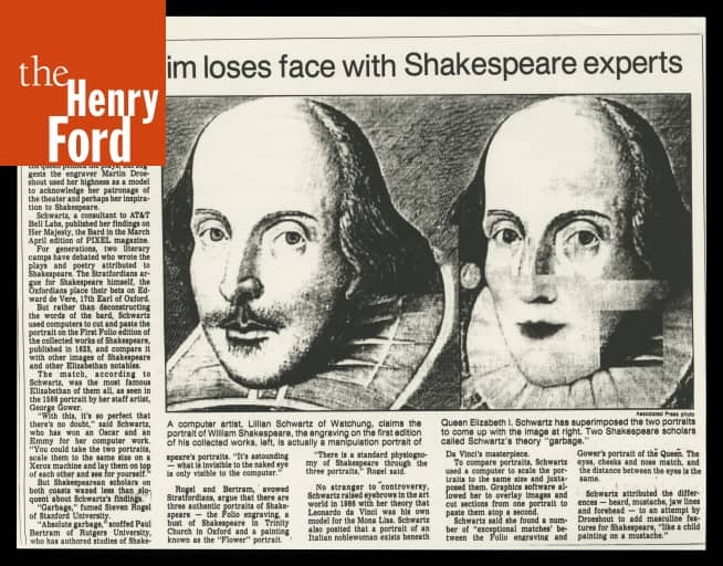 "Artist's Claim Loses Face with Shakespeare Experts," Newspaper Article ...