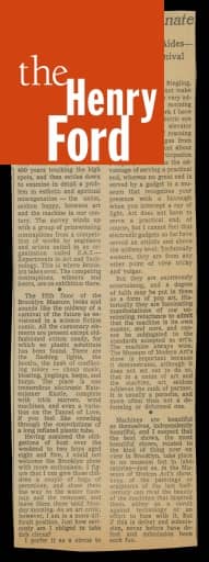 "Art: Machines Fascinate," Newspaper Article, 1968-1969 - The Henry Ford