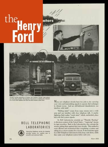 "Thunder Hunters," Bell Telephone Laboratories Advertisement, May 1952 ...