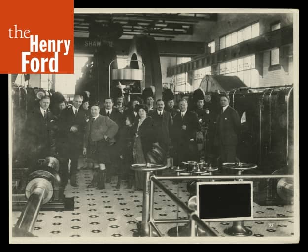 Henry Ford, Charles Sorensen, and Sir Harry Lauder with Bagpipers in ...